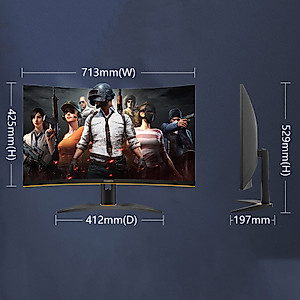 DAPAO 32 Inch UHD 2K Monitor - Ultra HD 2560x1440, 1ms - HDMI, DisplayPort