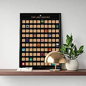 Enno Vatti Top 100 Movies Scratch Off Poster - Best Films To Watch Bucket List (16.5" x 23.4") - Ultimate Gift for Movie Lovers, Christmas, Easter, Valentine's Day