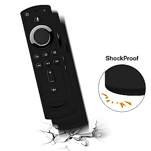 Remote Case/Cover for Fire TV Stick 4K, Protective Silicone Holder Lightweight [Anti Slip] ShockProof for Fire TV Cube/Fire TV(3rd Gen) Compatible with All-New 2nd Gen Alexa Voice Remote Control-Black