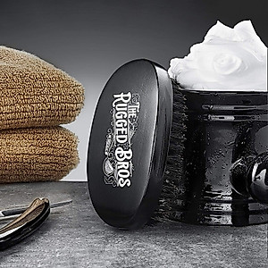 The Rugged Bros Natural Beard Brush for Men | Grooming, Wooden Handle Hair Brush for Men's Beards, 100% Boar Bristles, Promotes Growth While Grooming Beards and Mustache - Home or Travel
