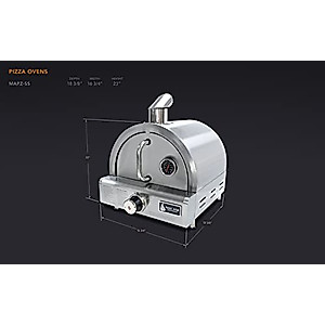 Mont Alpi MAPZ-SS Countertop Table Top Stainless Steel Portable Outdoor Kitchen Gas Pizza Making Oven - Pizza Stone Included