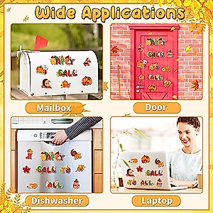 15Pcs Fall Magnets Decorations, Fall Reflective Car Refrigerator Magnets, Holidays Magnetic Stickers, Autumn Leaves Pumpkin Magnet Decal Accessories Thanksgiving Decoration for Garage Door Car Fridge