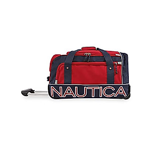 NAUTICA Submariner 22" Rolling Duffel, RED/Navy