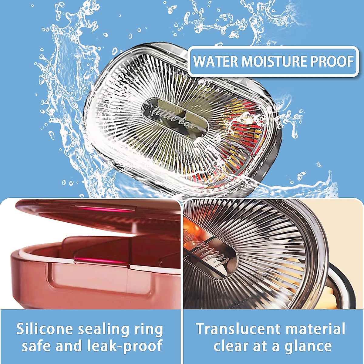 DDBONE 4 Pcs Hair Tie Container Small Portable Travel Cotton Swab Holder Flosser Dispenser with Lid Plastic Box Beads Storage Containers for Small Items, 3.94 x 2.76 Inch