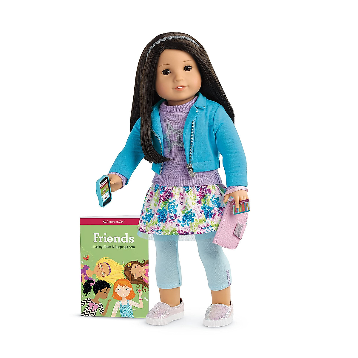 American Girl Truly Me 18-inch Doll #64 with Brown Eyes, Black Hair, and Light Skin with Neutral Undertones, For Ages 6+