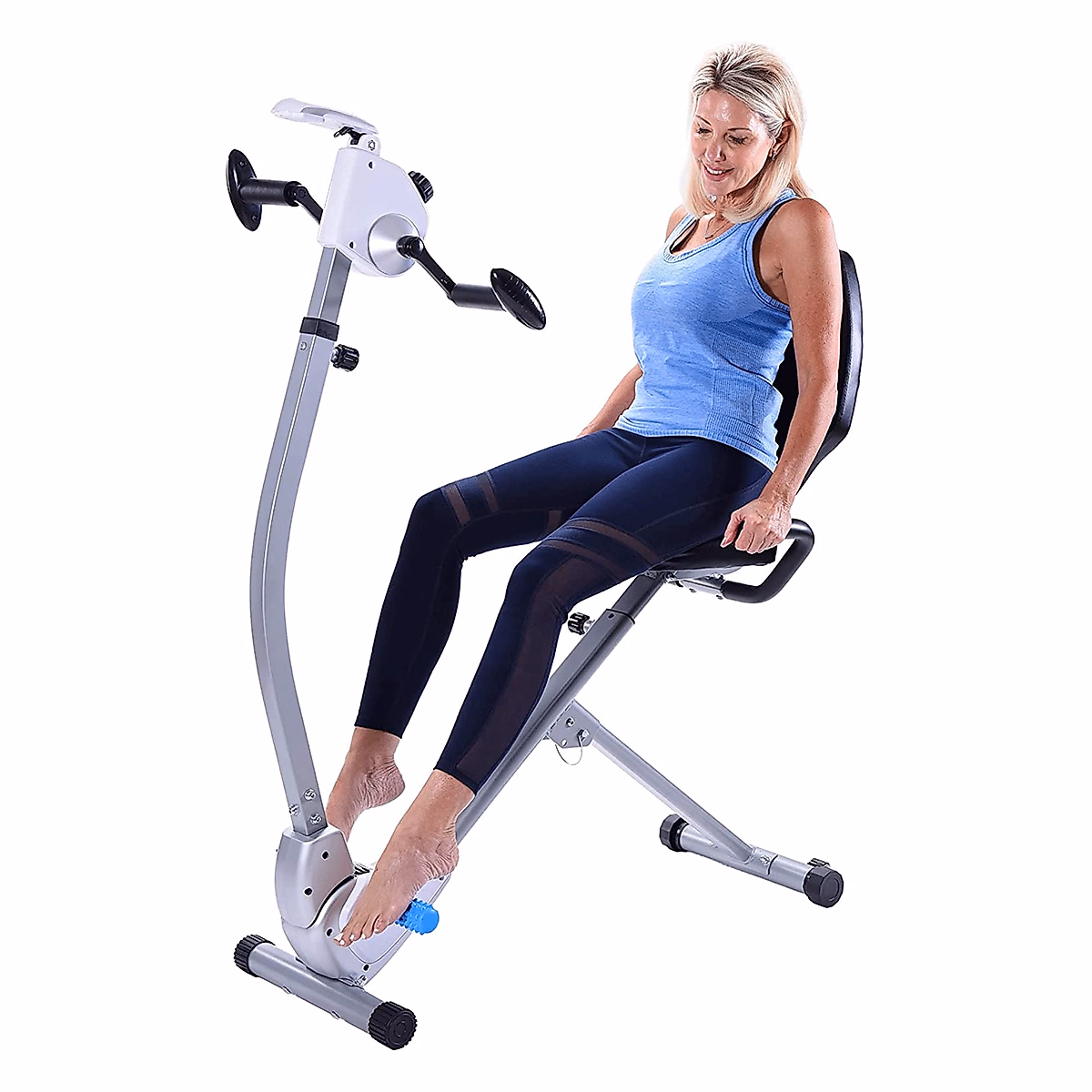 Stamina Seated Upper Body Exercise Bike - Smart Workout App, No Subscription Required Gray