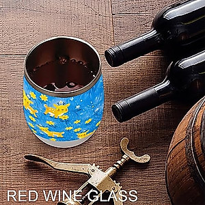 OPTKSNCU 304 Stainless Steel Insulated Cup with Lid, Yellow Sika Deer Print Durable, And Easy to Clean – Ideal for Home, Office, And Gift Giving