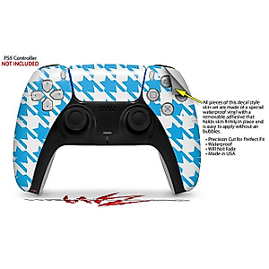 WraptorSkinz Skin Wrap compatible with Sony PS5 DualSense Controller Houndstooth Blue Neon (CONTROLLER NOT INCLUDED)