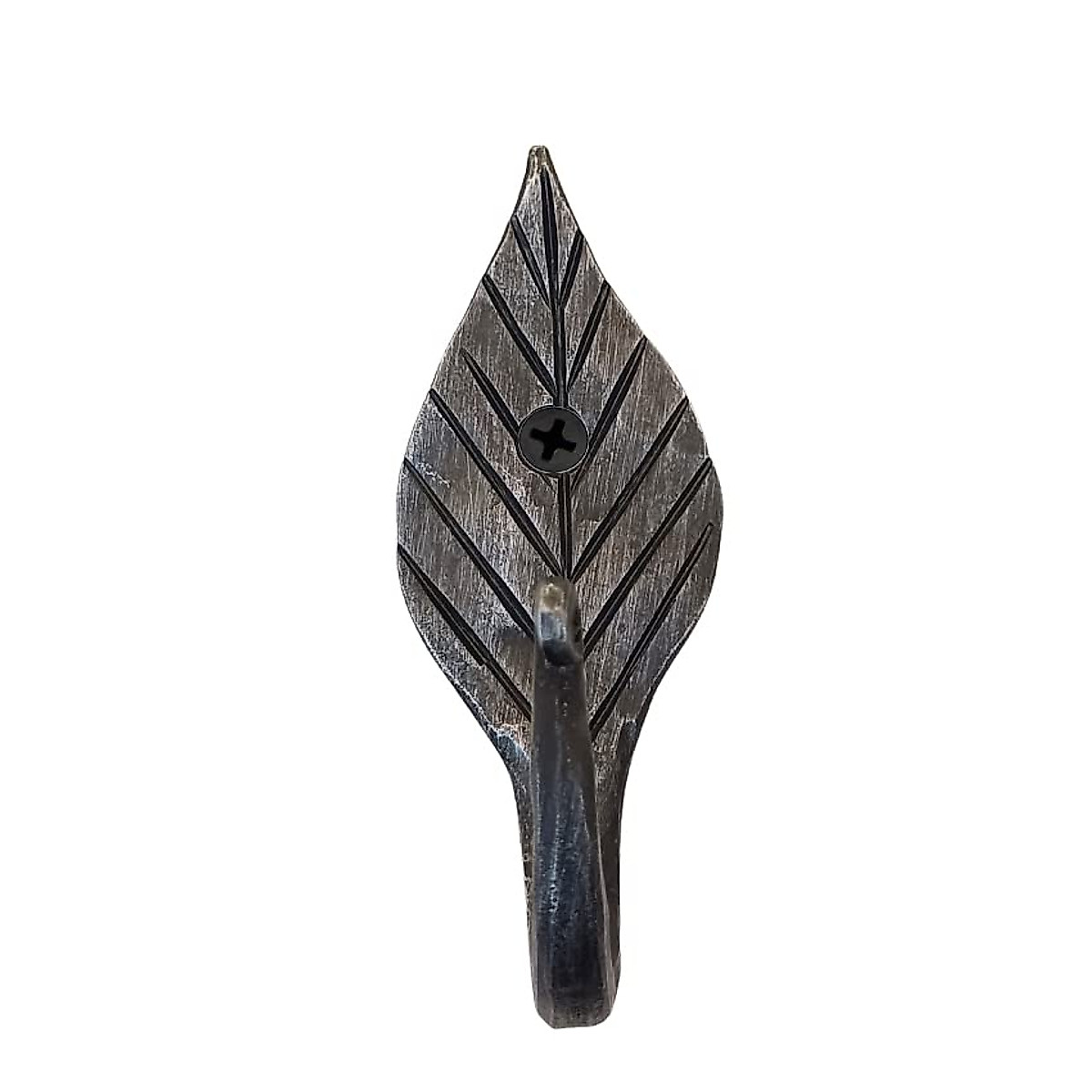 Generic Vintage Style Hand Forged Leaf Wall Mounted Hook For Home And Office Coat Hanging Black Antique Designer Wall Hook Decorative Gift Item By Living Ideas