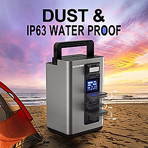 Portable Power Station - 80000mAh Large Capacity, Noiseless,110V/220V/300W AC Port, Water/Dust/Shock Proof Wireless Charging Solar Generator (Solar Panel Not Included), Camping C.P.A.P Emergency