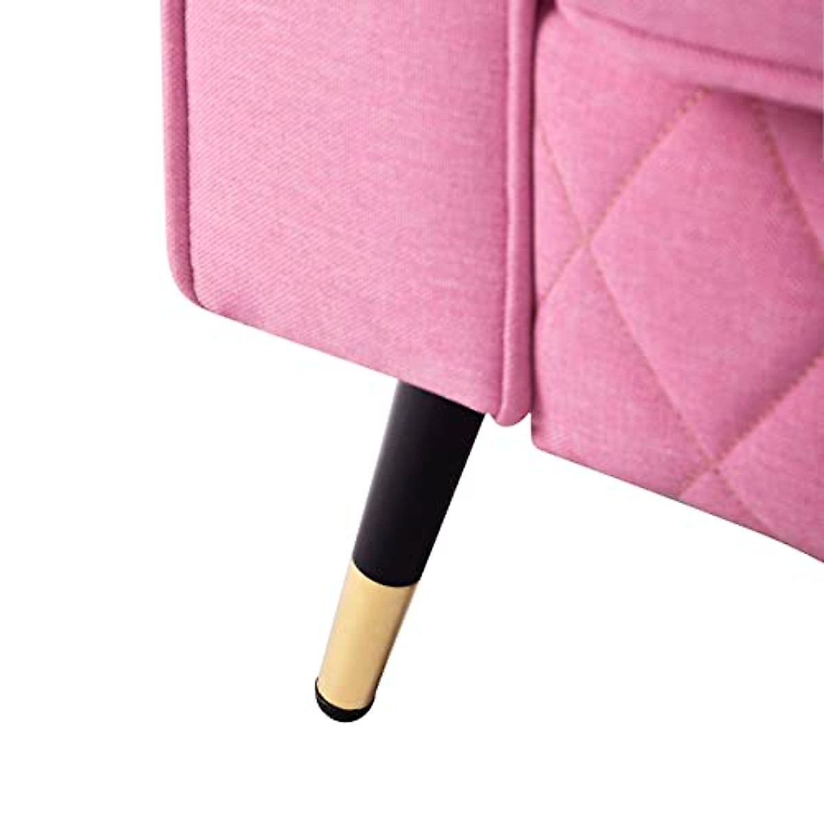 EMKK 56.5” Square Arm Loveseat 2 Seater Upholstered, Mid Century Modern Decor Love Seat Couch Living Room Furniture,Pink