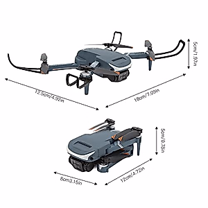 Cryfokt WiFi Foldable Rc Drone, LED Aerial Photography Aircraft with 4K HD Dual Camera, Headless Mode, One Button Return, DIY Route, Professional Quadcopter for Adults(Gray2)