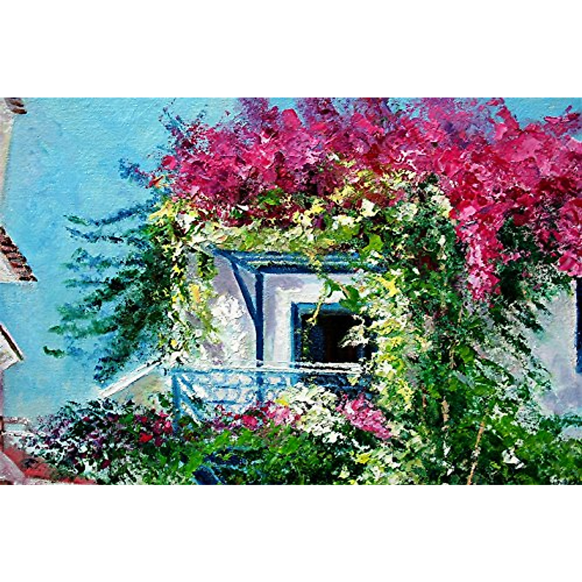 SOLD Santorini Bougainvillea, Summer Day On The Greek Isle By Internationally Renowned Painter Yary Dluhos