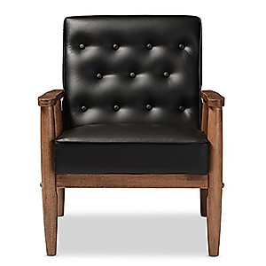 Baxton Studio BBT8013-Black Chair armchairs,Wood, Black