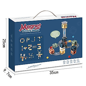 Magnetic Building Blocks Maze Marble Run Brain Game and STEM Toy for Boys and Girls