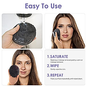 SUNLAND Reusable Makeup Remover Pads for Face,Eyes,Lips Microfiber Face Cleansing Gloves Washable Makeup Remover Cloth with Laundry Bag Rounds Pads