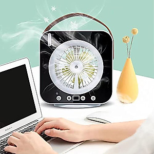 Mini Portable Air Conditioner Fan, LED Touch Oscillation Evaporative Air Cooler Fan 3 Speeds, USB Rechargeable Battery Powered Air Conditioner with Humidifier for Room Home Office Camping