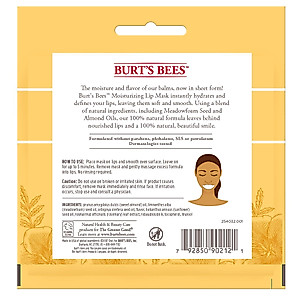 Burt's Bees Lip Masks Easter Basket Stuffers, Ultra Conditioning Lip Care Spring Gift for Women, for All Day Hydration, 100% Natural, Single Use (6 Count)