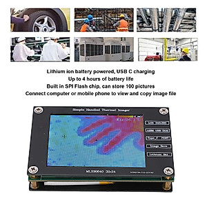 Thermal Imager Infrared Camera Digital Handheld Portable Multifunctional Thermal Imaging Camera 2.8in LCD Screen 320x240 Displays ‑40℃ to +300℃