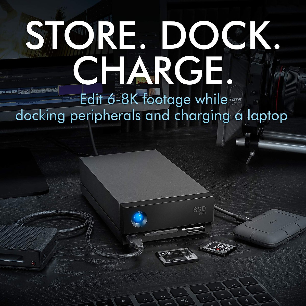 LaCie 1big Dock 2TB External Solid State Drive Desktop SSD – Thunderbolt 3 FireCuda NVMe SSD up to 2800 MB/s for Mac and PC Desktop, Data Recovery (STHW2000800)