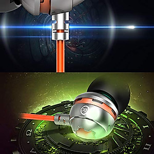 TIMMKOO Wired Earbuds Dual Drivers Phone Earbuds with Mic Bass Earphone with Microphone Noise Isolating for iPhone Android Smartphones Tablets Laptop Orange