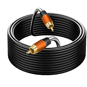 Digital Coaxial Audio Cable 6FT,1RCA Male to 1RCA Male Subwoofer Cable RCA Video Cable for Subwoofer, Home Theater, Video/Audio Subwoofer Rear View Parking Camera