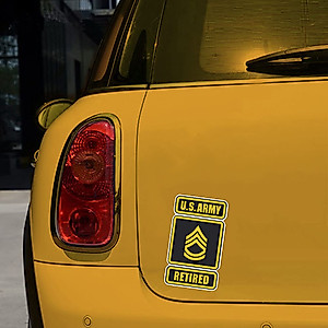 Set of 2 Sticker Army Logo Retired Sergeant First Class SFC E7 Decal United States Military for Car Truck Window Laptop Bumper US Flag 4 in