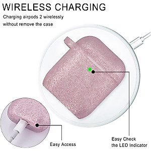 TOROTOP Silicone Case Compatible with Airpod Case Case Cover Accessories with Bling Elephant Keychain/Storage Box for Airpods 2/1 Charging Protective Case(Rose Gold)