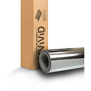 VViViD Silver Mirror Chrome Cast Vinyl Wrap Self-Adhesive Film Decal Air-Release Bubble and Air Free 3mil (1.5ft x 5ft)