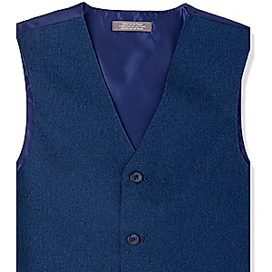 Van Heusen Boys' 4-Piece Formal Suit Set, Vest, Pants, Collared Dress Shirt, and Tie, Blue Jean, 8