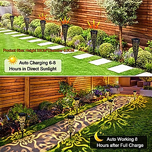 Go2garden 6Pcs Solar Lights Outdoor Decorative Conical Garden Stakes for Patio, Yard, Lawn, Pathway Decor Landscape Lighting (Black)