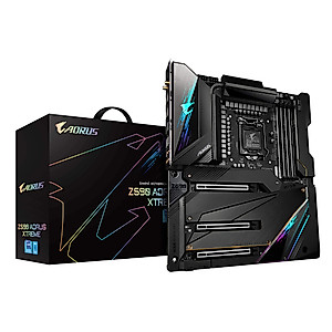 GIGABYTE Z590 AORUS Xtreme (LGA 1200/ Intel/ Z590/ E-ATX/Triple M.2/ USB 3.2 Gen2X2 Type-C/Intel WiFi 6E/ AQUANTIA 10GbE LAN/Intel Thunderbolt 4/ AORUS PRO Gen4 AIC Adaptor/Gaming Motherboard)