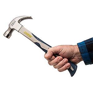 ESTWING Sure Strike Hammer - 20 oz Curved Claw Hammer with Smooth Face & Carbon Fiber Handle - SSCF20C