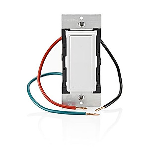 Leviton DN15S-2RW Decora Smart No-Neutral 15A Switch, Requires MLWSB Wi-Fi Bridge to Work, Alexa, Hey Google, HomeKit/Siri, White