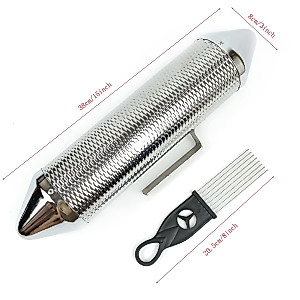 LOONELO Metal Guiro,Stainless Steel Guiro Percussion Instrument Training Tool with Scraper,Guiro Shaker Latin Percussion Musical Band Accompaniment (Silver-15X3inch)