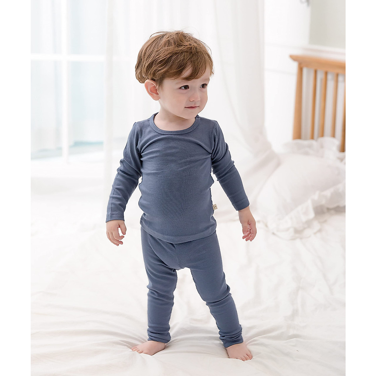 AVAUMA Baby Boys Girls Pajama Set Kids Toddler Snug fit Ribbed Sleepwear pjs for Daily Life Style (S/Blue(L))