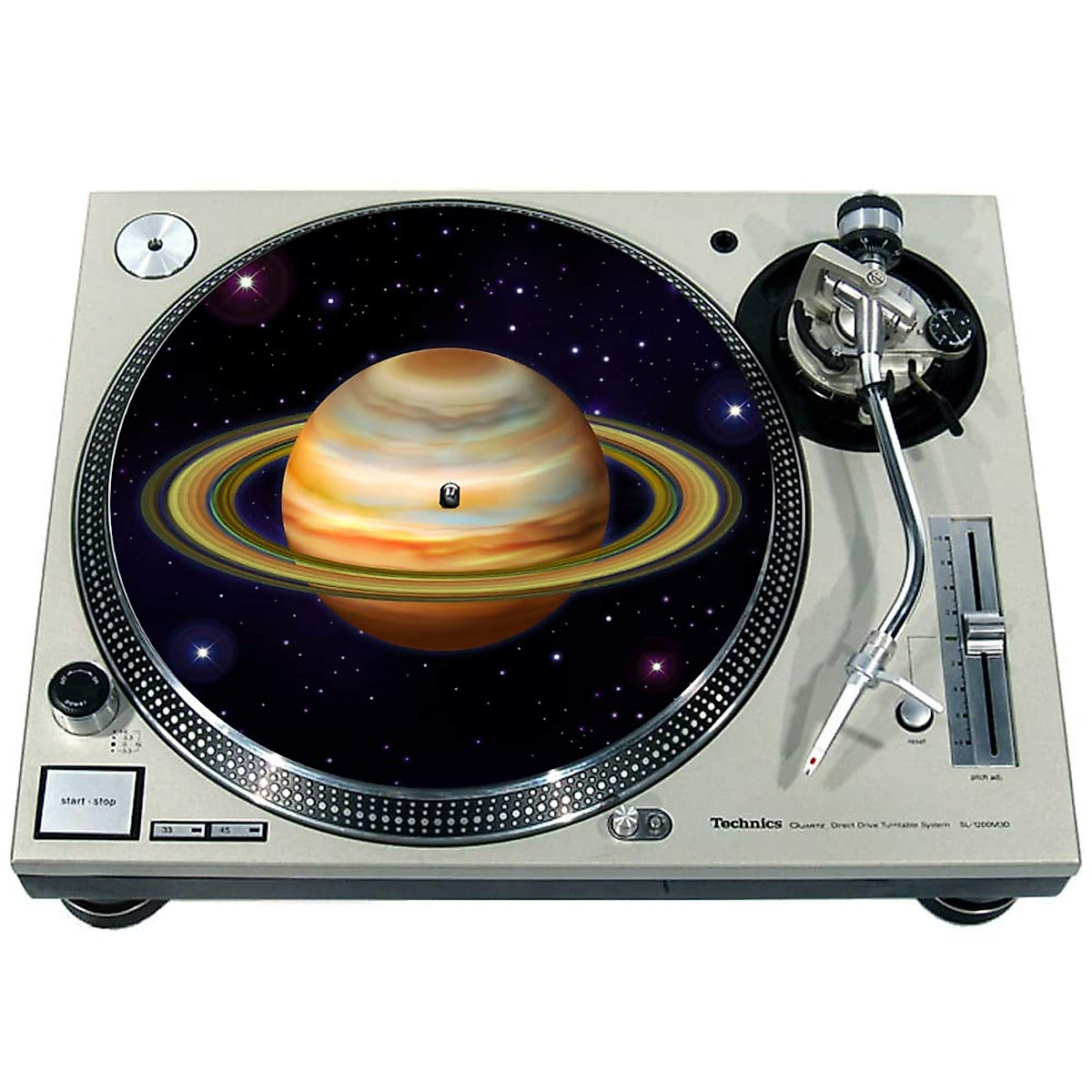 Slipmat Slip Mat Scratch Pad Felt for any 12" LP DJ Vinyl Turntable Record Player Custom Graphical - Saturn 1