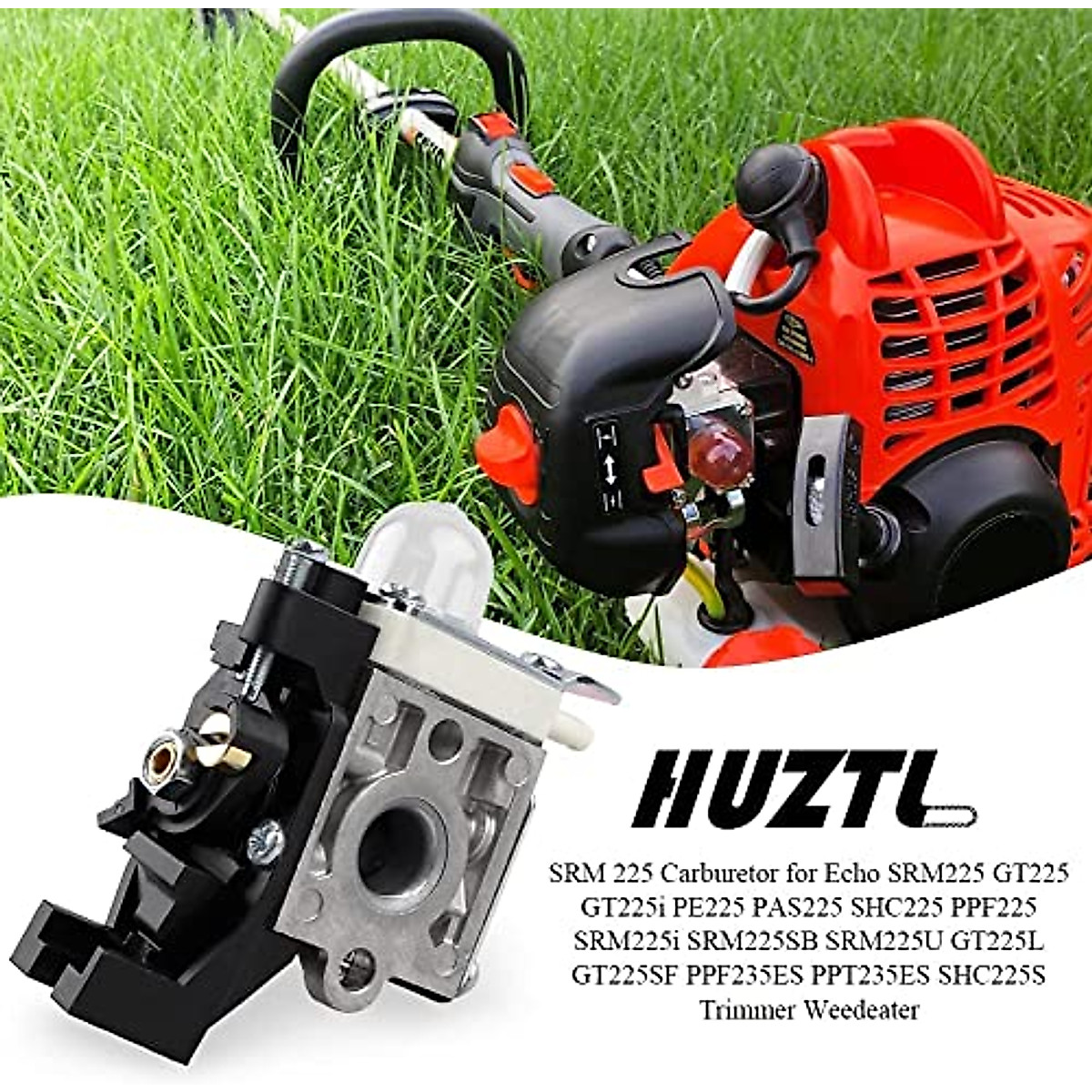 HUZTL SRM 225 Carburetor Air Filter Cover Tune Up Kit for Echo SRM-225 GT225 PAS225 PE225 SHC225 PPF225 Trimmer Weedeater Engine Carb