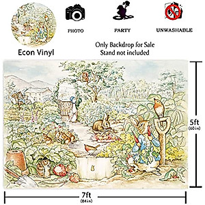 Rabbit Backdrops for Photography Baby Bunny Happy Birthday Party Decorations Background Spring Easter Photo Background Kids Newborn Party Supplies Custom Banner Video Studio Props