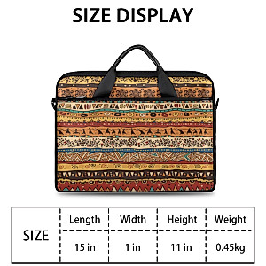 Ethnic Symbol Laptop Computer Bag Waterproof Shoulder Messenger Bag 13-15 inch Durable Laptop Tote Bag with Shoulder Strap Handle Lightweight Crossbody Briefcase