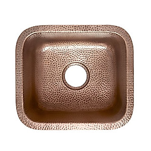 Sinkology SP502-17AC Sisley 17-inch Bar Prep Copper Sink in Hammered Antique copper