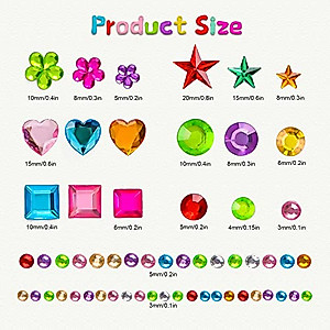 Gem Stickers, 1510pcs Rhinestone Stickers, Self Adhesive Jewel Stickers, Bling Gems for Crafts, Stick on Gems for Makeup, DIY, Eye, Nail, Assorted Sizes