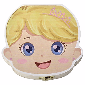 Mogoko Cute Baby Tooth Box, Wooden Milk Teeth Storage Organizer, Kids Lost Tooth Keeper Box For Girl (English, Princess)