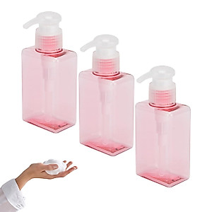 Soap Dispenser 100ml, 3Pcs Refillable Plastic Cosmetic Pump Bottle Clear Pink Hand Soap Dispenser Shampoo Lotion Travel Containers