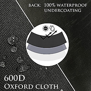 boyspringg Patio Umbrella Cover - 600D Waterproof , Outdoor Umbrella Cover for Offset Cantilever Umbrella , Fits Patio Umbrella 9-13 Ft , Black Umbrella Cover.