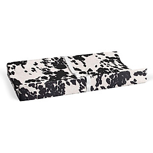 Glenna Jean Premium Western Cowboy Changing Pad Cover Stylish Ultra Soft Faux Black Cowhide for Boys Girls