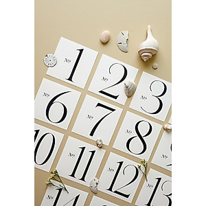 Weekend Paper Co. Modern Square Table Numbers, Single Sided 5x5 Modern Design, Black Matte Ink, Numbers 1-25 Plus 3 Bonus Signs for Your Wedding, Reception, Anniversary, or Any Celebration!