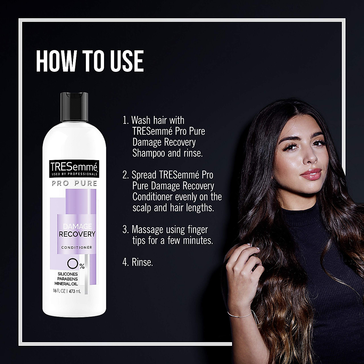 TRESemmé Conditioner Conditioner for Damaged Hair Damage Recovery Silicone Free Conditioner 16 oz 4 Count