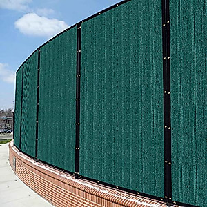 Tronssien Privacy Screen Fence 4 Ft x 50 Ft with Brass Buckle Heavy Duty Fencing Mesh Shade Net Cover for Wall Garden Yard Backyard (4 Ft X 50 Ft, Dark Green)