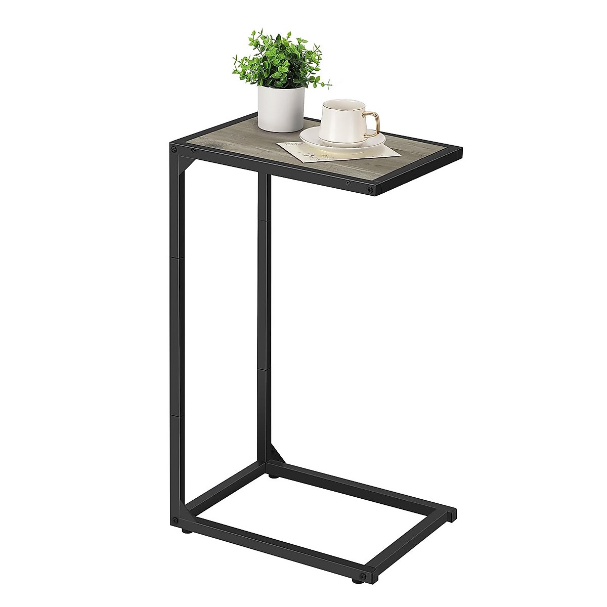 FAGIGY Side Table/C Shaped End Table for Couch & Bed, End Tables Living Room Tables Sofa Tables for Living Room, TV Tray for Eating on Couch, Small End Tables for Small Spaces, Easy Assembly, Oak